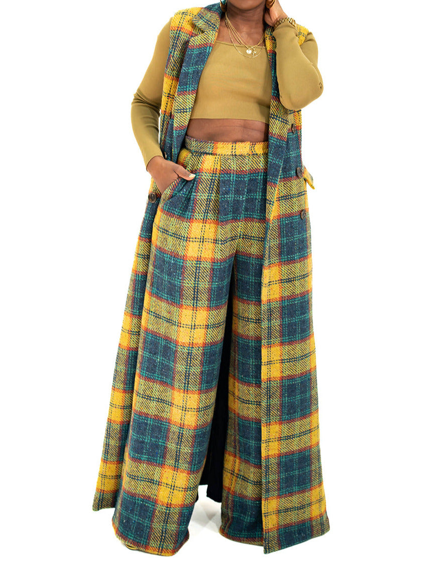 GOLD PLAID TROUSER – Elaine & George